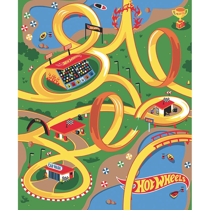 Hot Wheels - Race Track Multi Canvas Panel - Luxurious Fabrics for ...